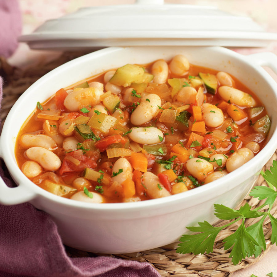Potaje de alubias con calabacín y zanahoria (con alubias de tarro)