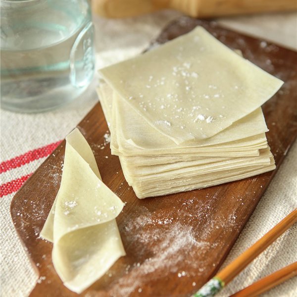 Pasta wonton casera, ¡sin huevo!