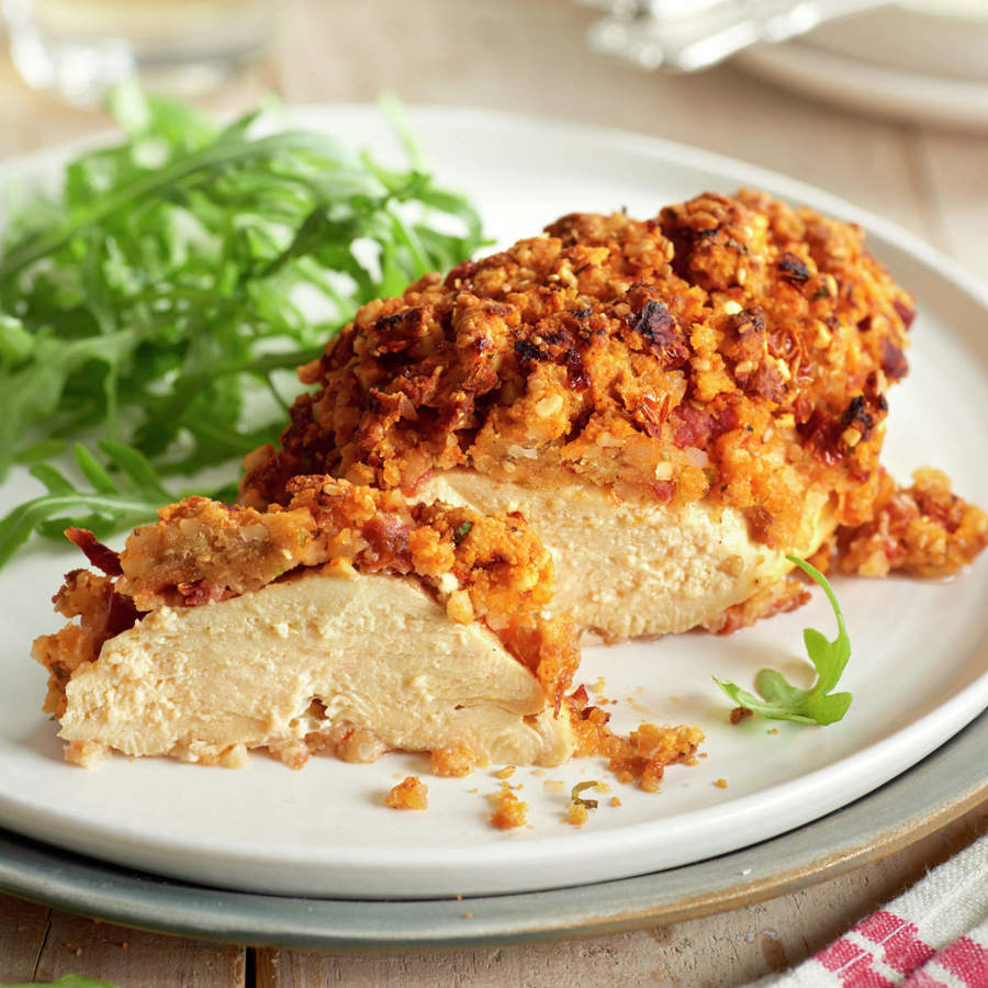 Pechugas de pollo al horno con rebozado crujiente