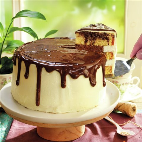 Layer cake marmoleado
