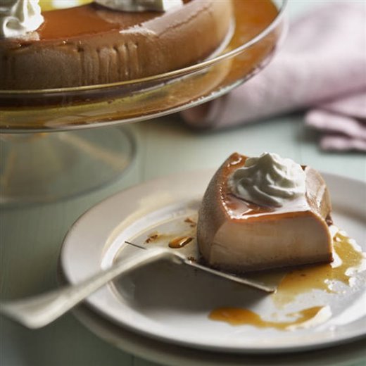 Flan de chocolate con leche
