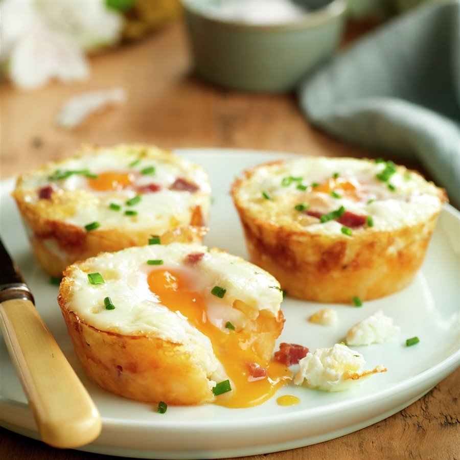 Huevos con jamón y queso