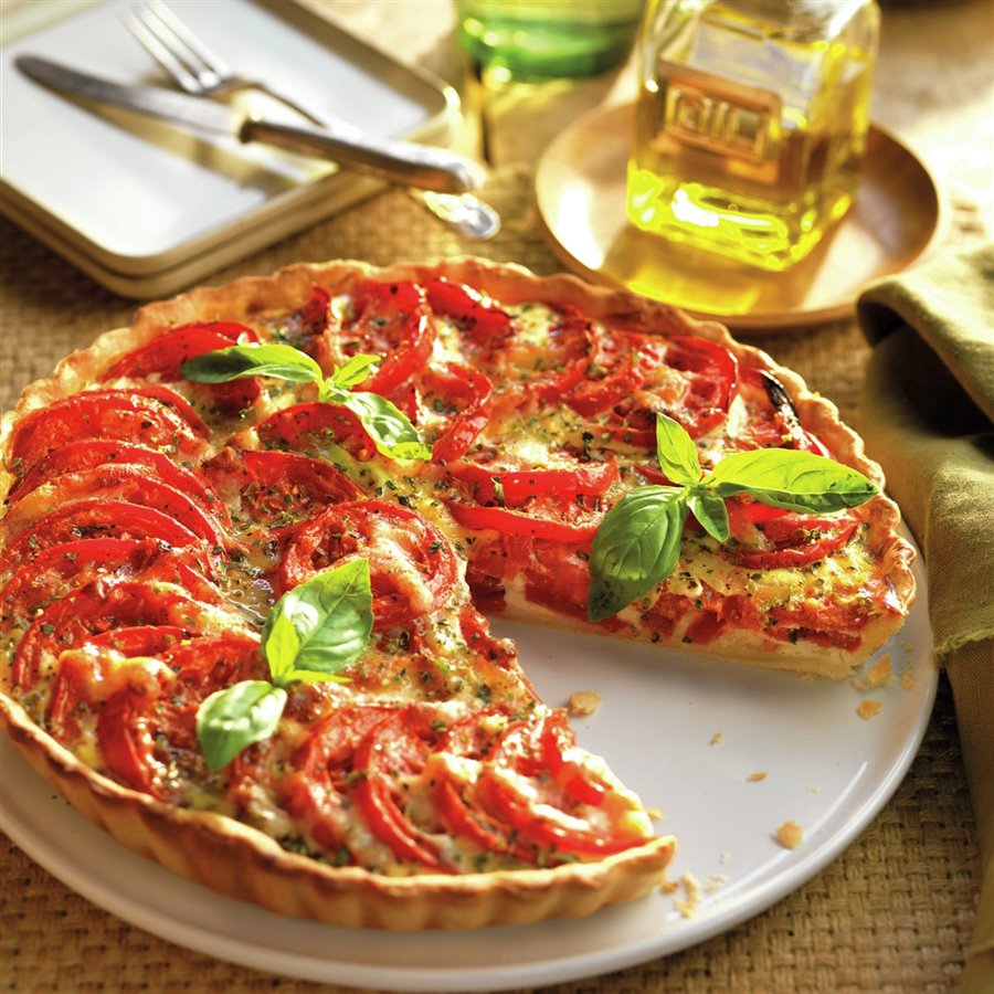 Quiche de tomates y queso manchego