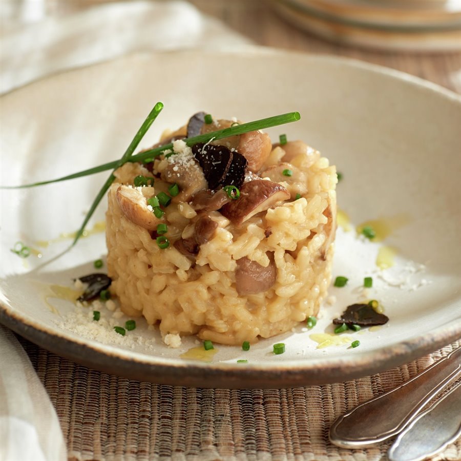 Risotto de setas con trufa