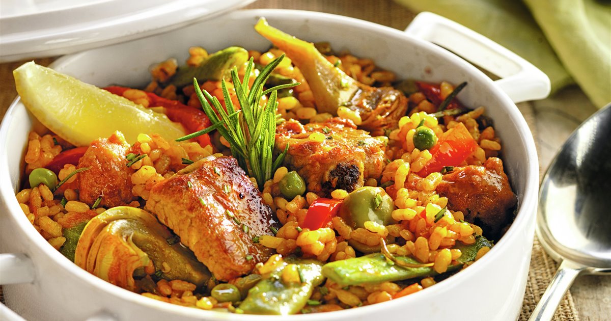 Arroz seco de la huerta con costillas