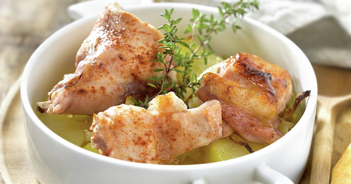 Conejo al horno a la miel