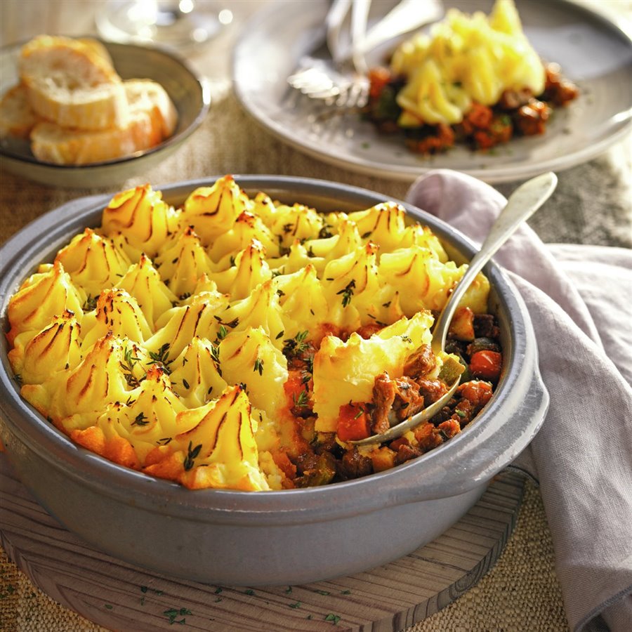 Pastel de patata y ternera guisada