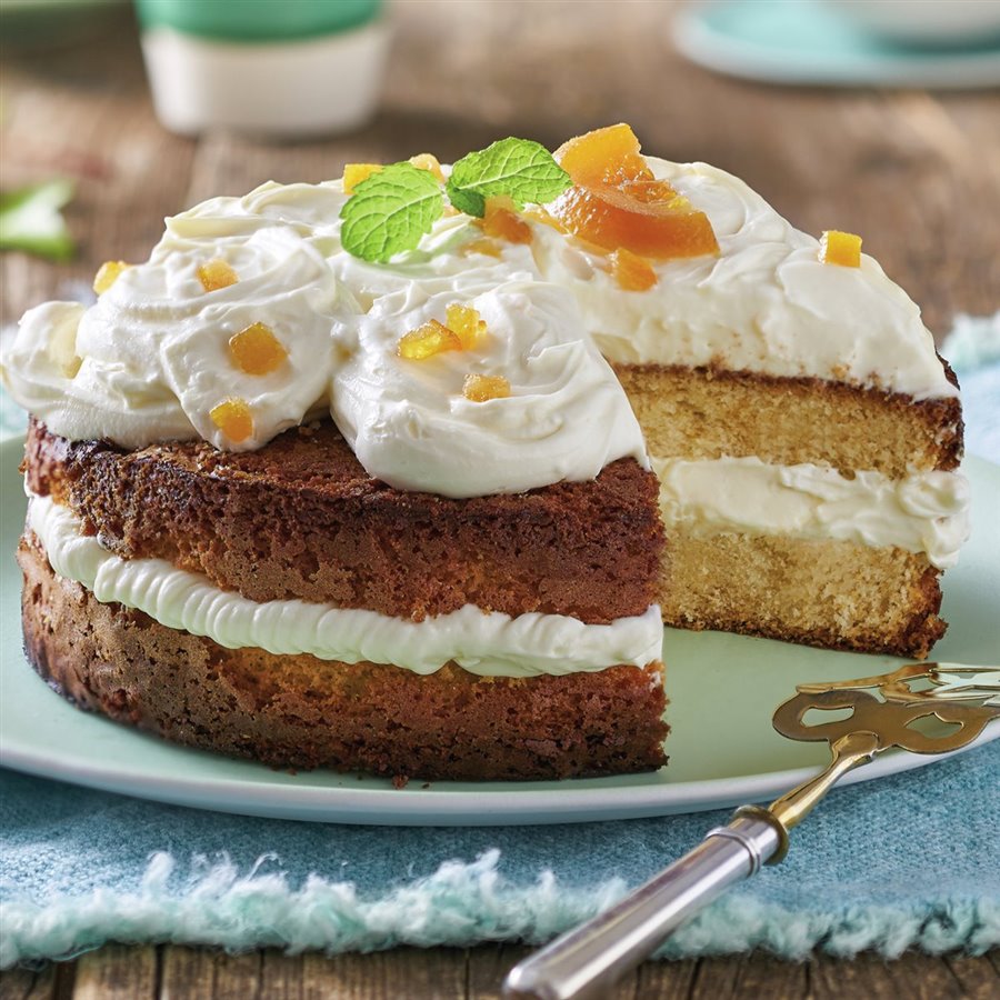 Tarta Victoria de naranja con bizcocho (sin horno)