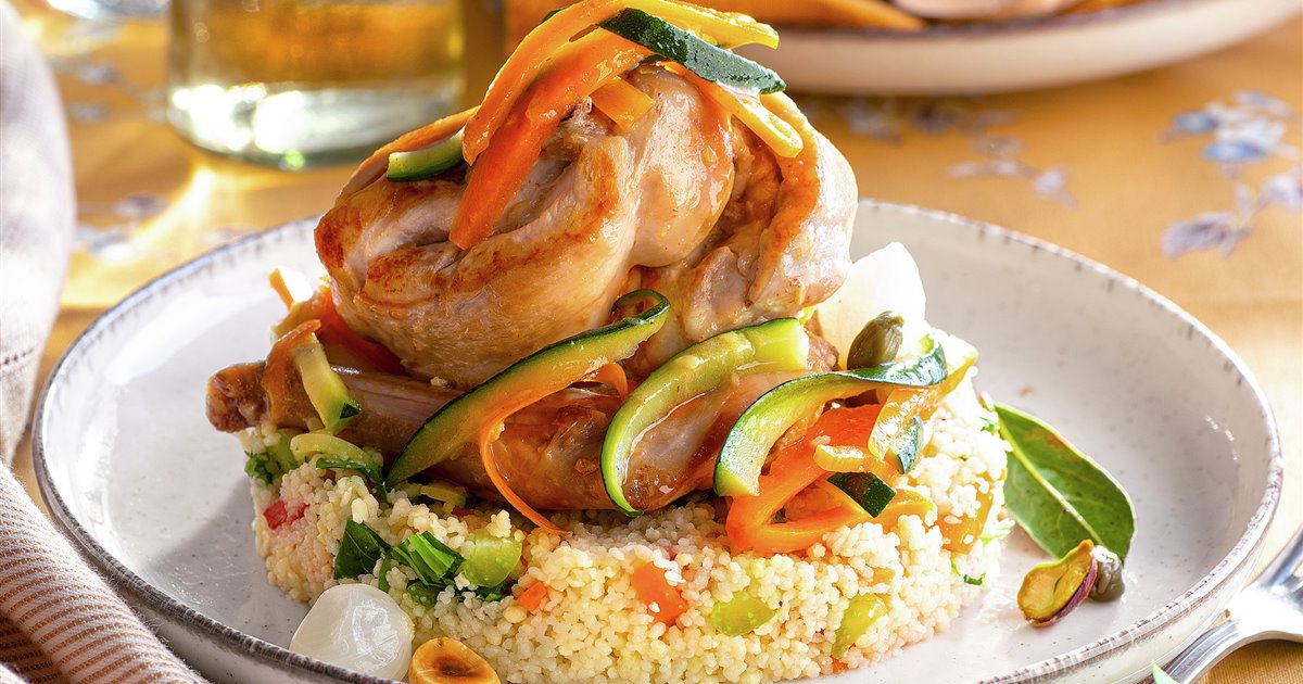 Escabeche tibio de conejo y verduras