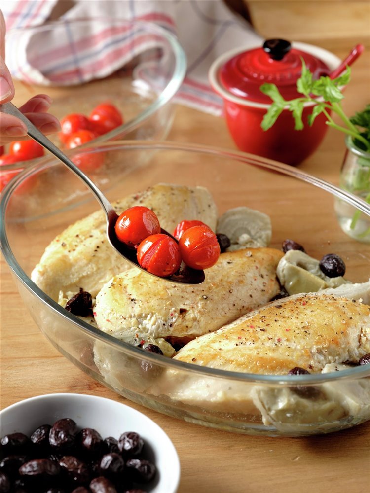 Pechugas al horno con guarnición