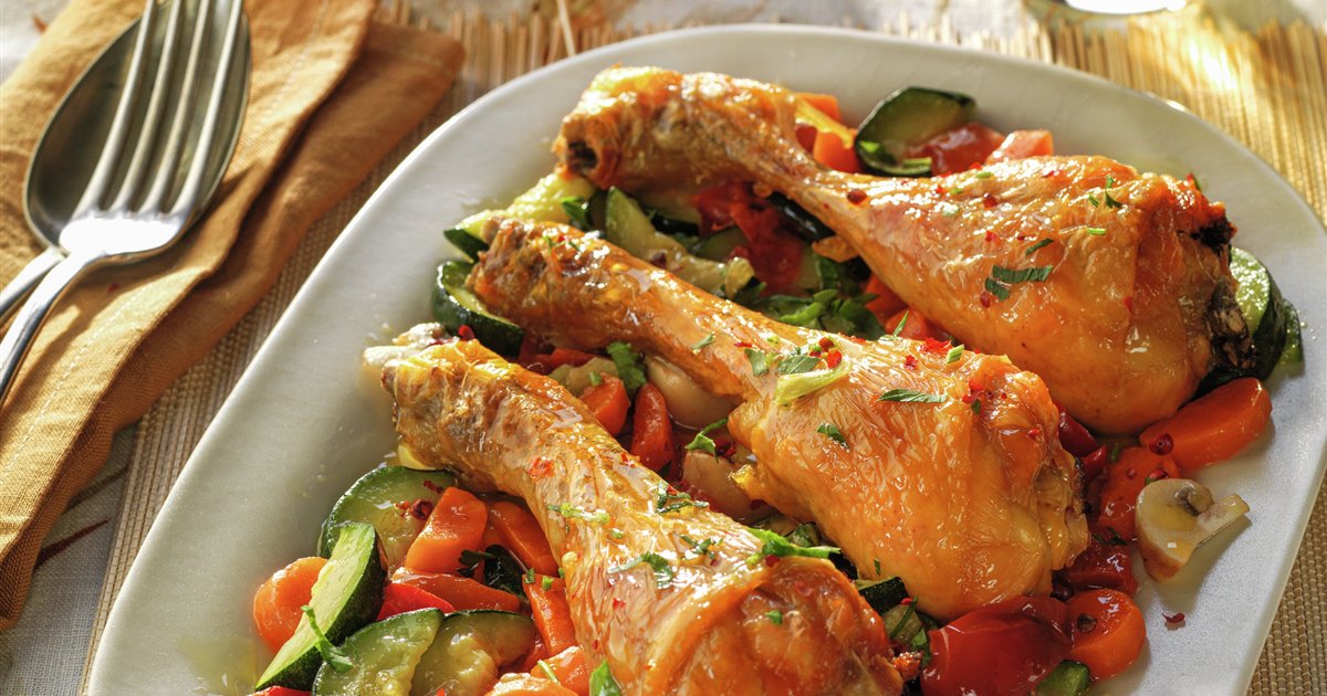 Muslitos de pollo a la jardinera con un toque de cerveza