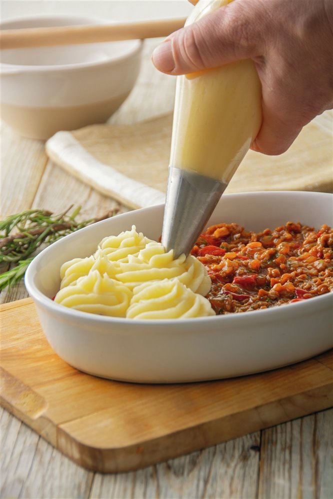 Pastel de patata con carne picada de cordero