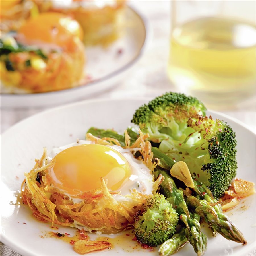 Cestitas de patata con huevo