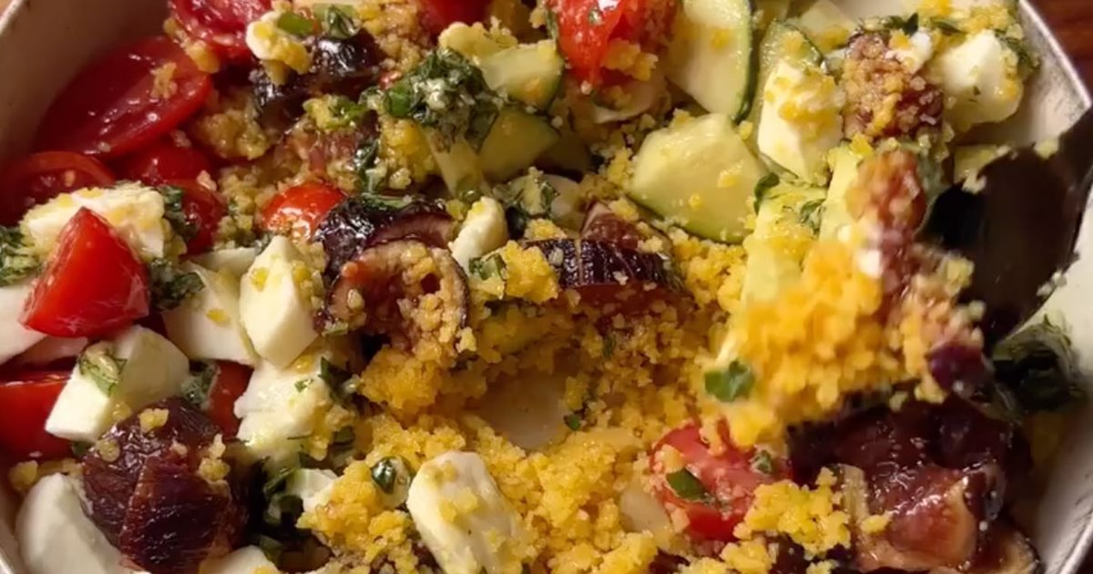 Ensalada de cuscús, plato único saludable (con vídeo)