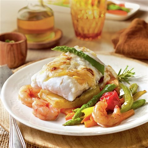 Merluza gratinada con mayonesa picante