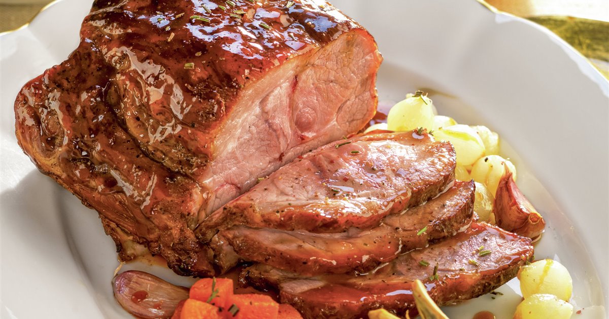 Lomo caramelizado con verduritas