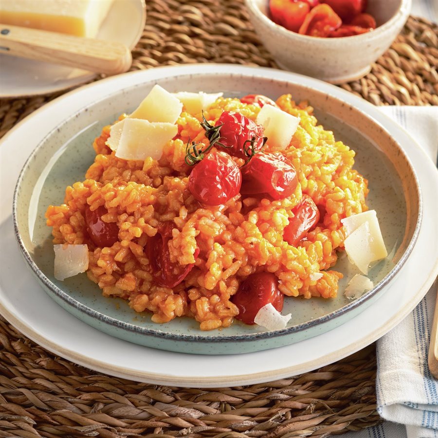Risotto con tomatitos cherry asados