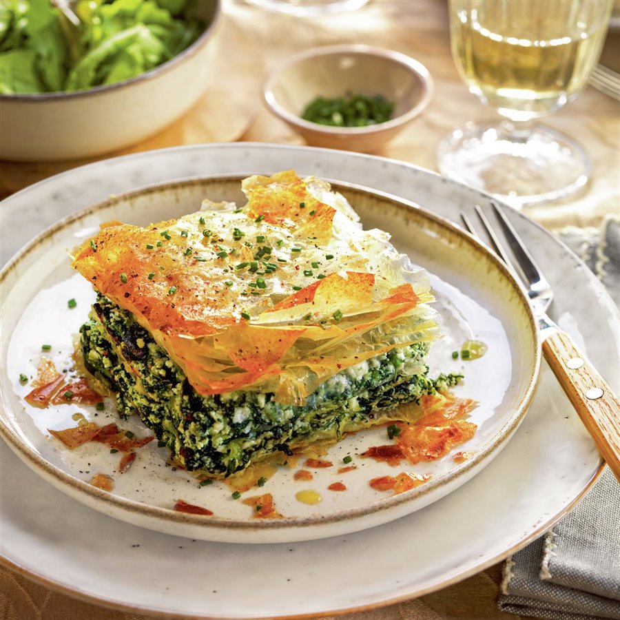 Pastel griego de espinacas (con pasta filo)