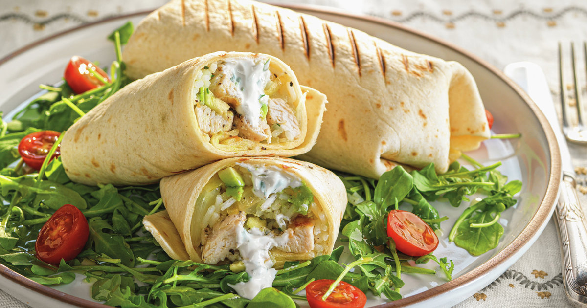 burritos de pollo y arroz