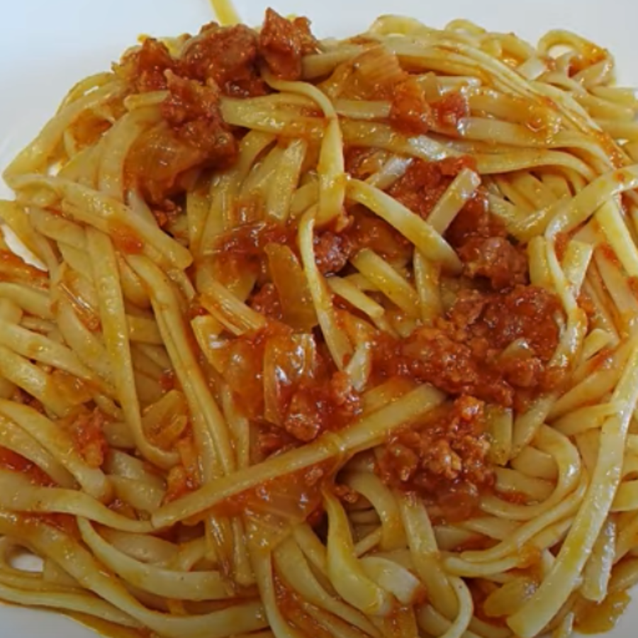 Pasta con picadillo de Soria, un plato popular muy rápido y sabroso