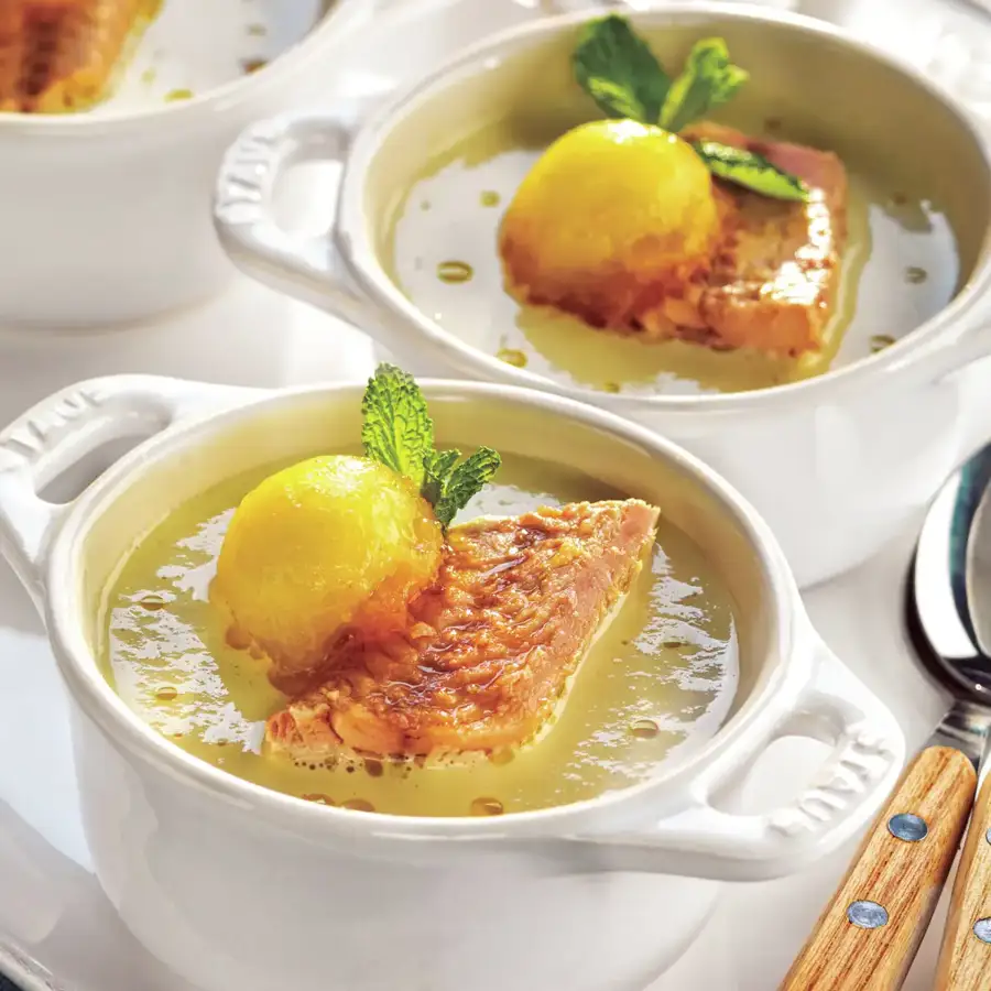 Ajoblanco de mango con caballa, un entrante original y exquisito