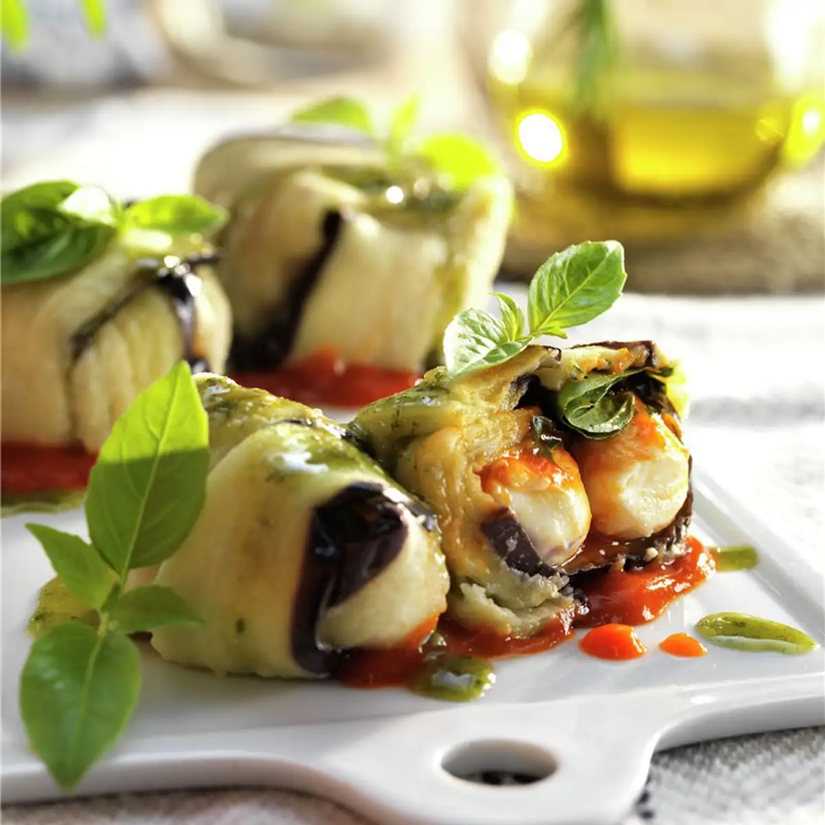 Montaditos de calabacín y berenjena con jamón y queso ¡el aperitivo más ...