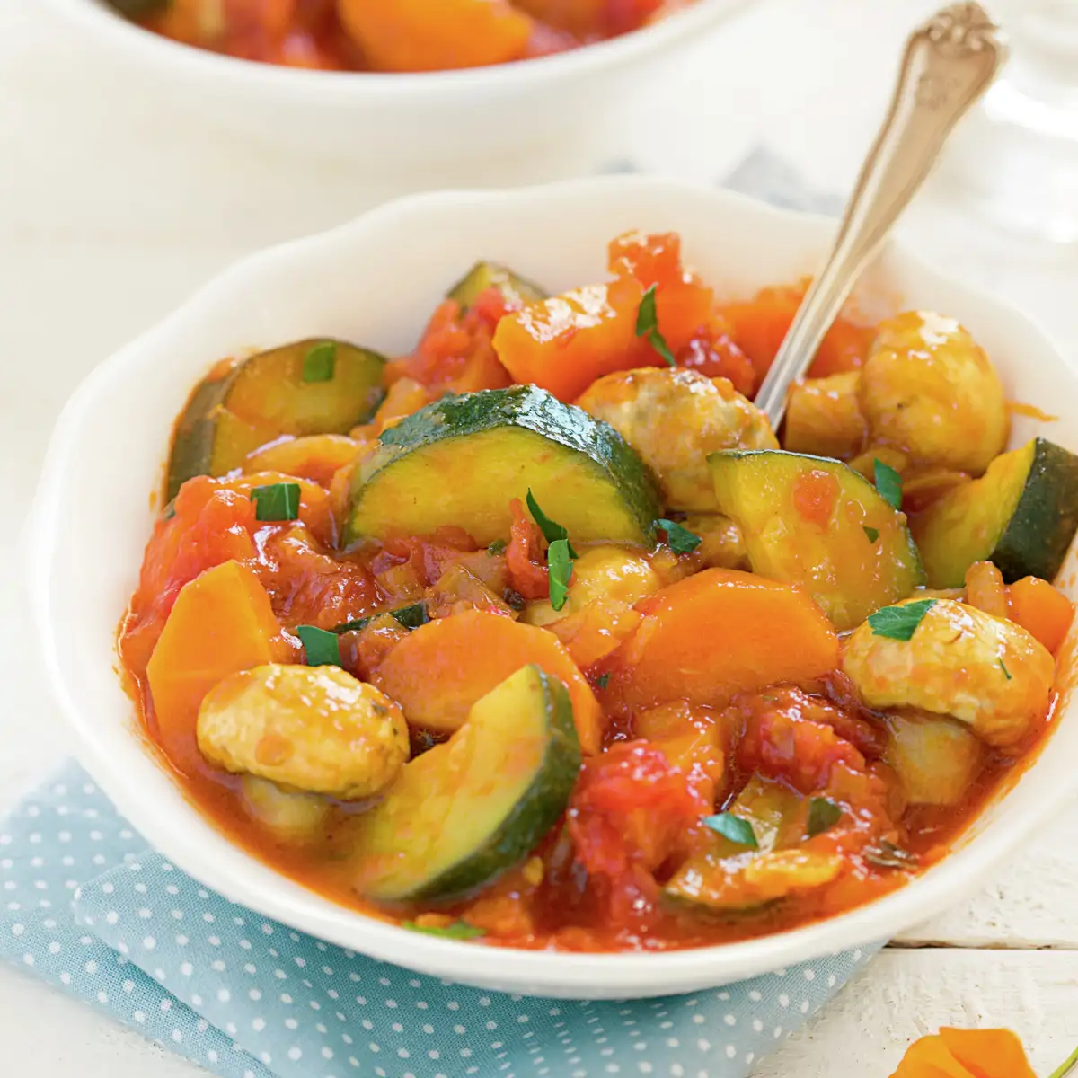 Guiso de verduras y champiñones al azafrán, ¡delicioso!
