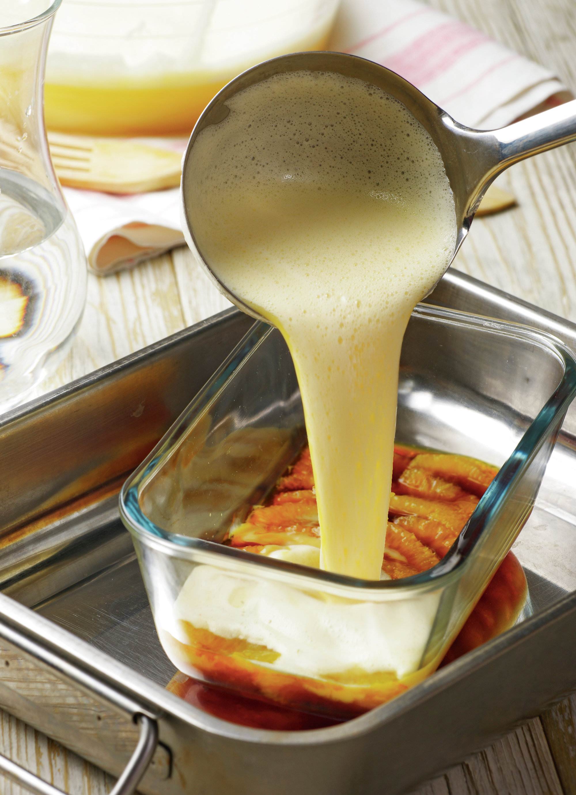 Flan de mandarina y almendra con licor