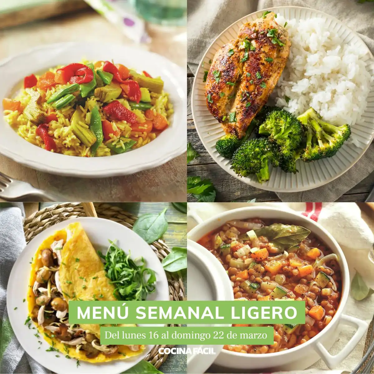 Menú saludable de Cocina Fácil del 16 al 22 de marzo: recetas fáciles y ...