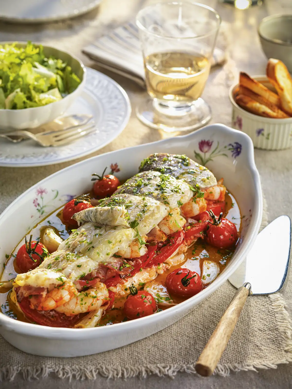 Merluza a la plancha con salteado de verduras