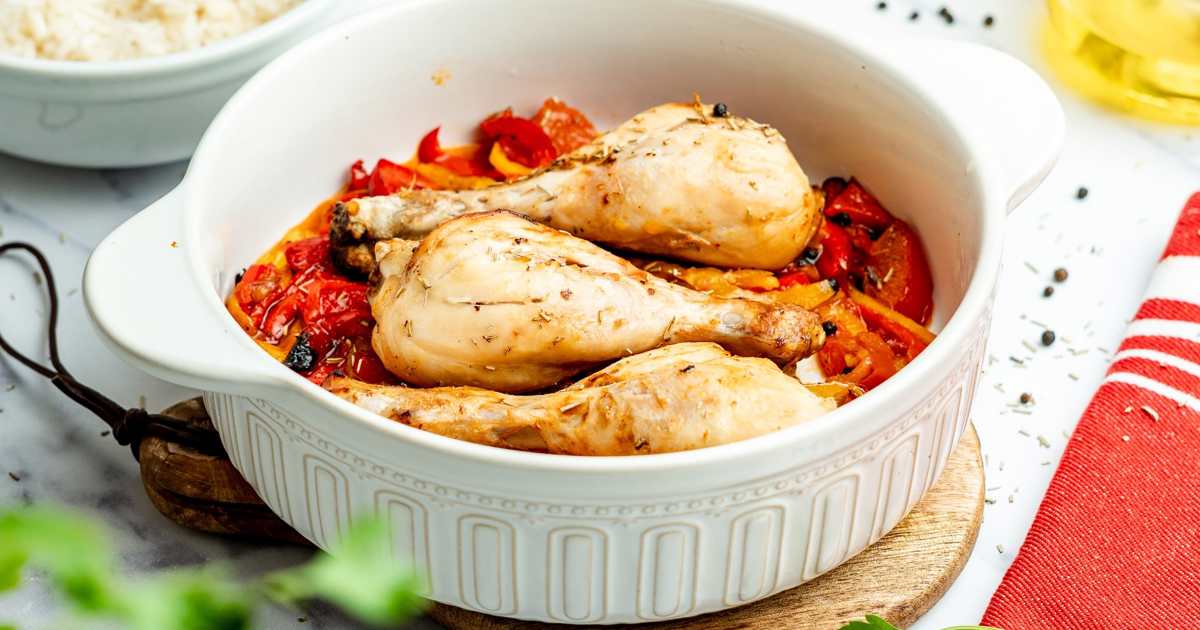 Muslos de pollo a la vizcaína en freidora de aire, una receta jugosa ...